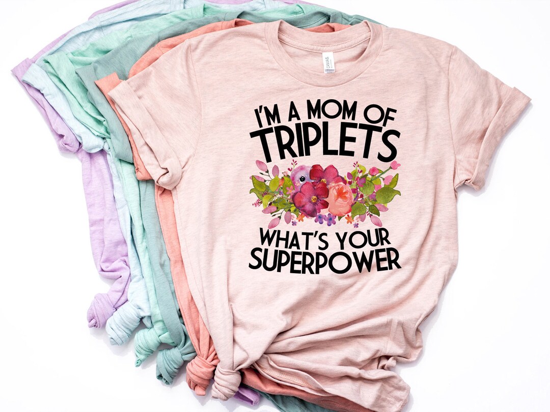 Mom of Triplets, Triplets Reveal, Mom of Triplets Shirt, Triplets ...