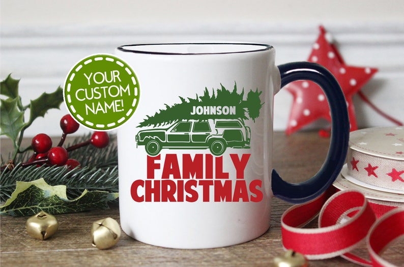 Custom Christmas Coffee Cup - Custom Family Name Coffee Mug - Holiday ...