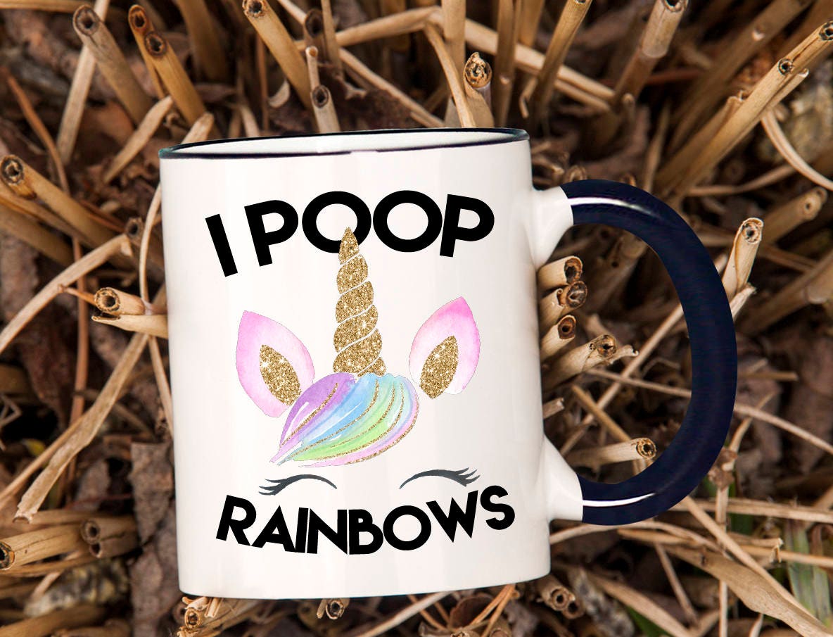 Unicorn Poop Mug I Poop Rainbows Coffee Mug Funny Unicorn | Etsy