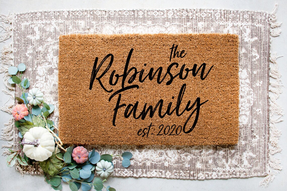 Family Name Doormat Custom Family Name Personalized Welcome - Etsy