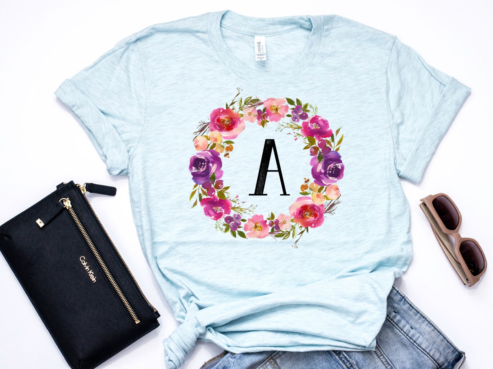 Bridesmaid Shirts, Custom Initial Shirt, Monogram Shirt, Custom Name ...