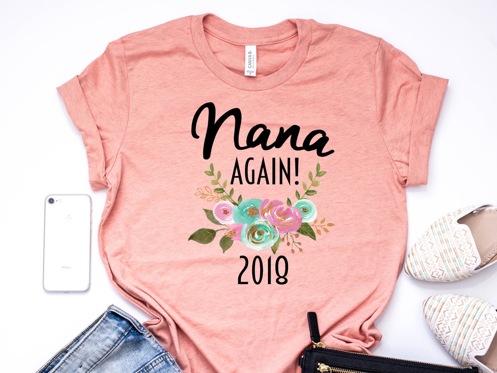 Nana Again, Nana Shirt, First Time Nana Gift, Nana T Shirt, Nana Tshirt ...