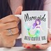 Mermaid Coffee Mug Mermaids Need Coffee Too Mug Funny - Etsy