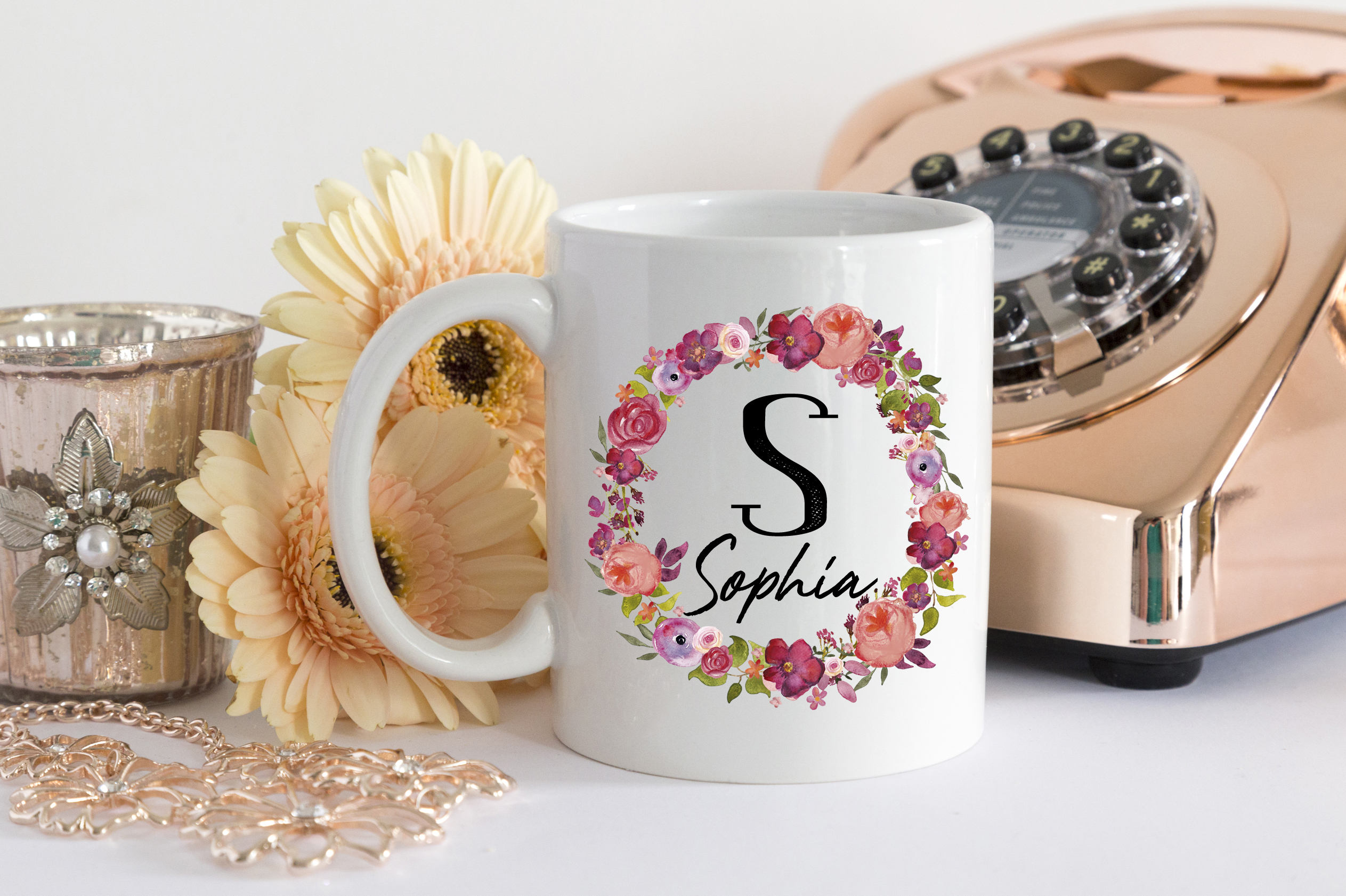 Monogrammed Coffee Mug, Personalized Bridesmaids Gifts, Monogram ...