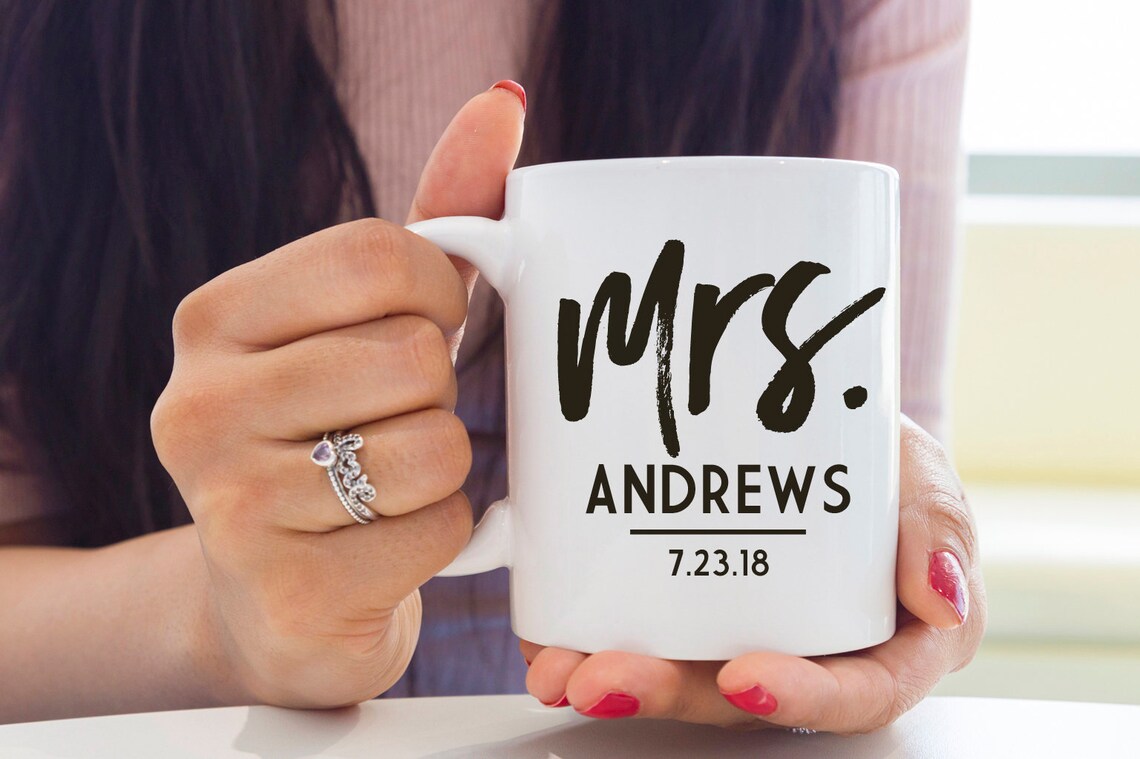 Custom Wedding Mug Engagement Gift Engagement Mug Just | Etsy