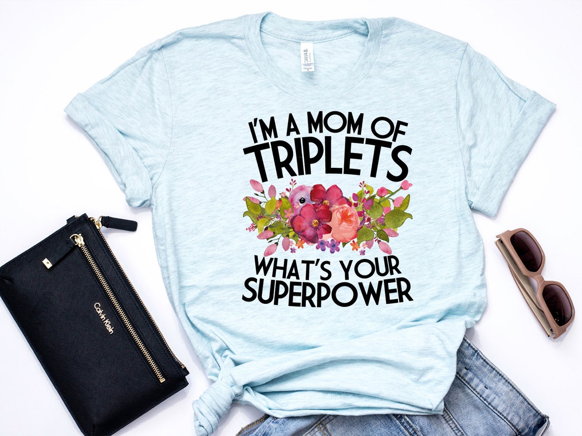 Mom of Triplets, Triplets Reveal, Mom of Triplets Shirt, Triplets ...