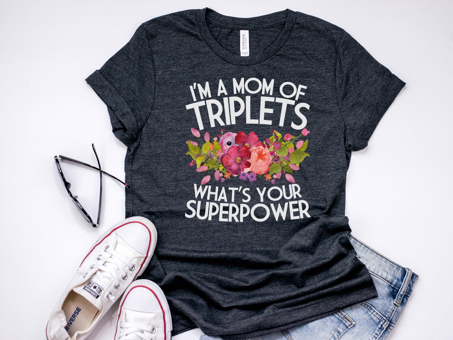Mom of Triplets, Triplets Reveal, Mom of Triplets Shirt, Triplets ...