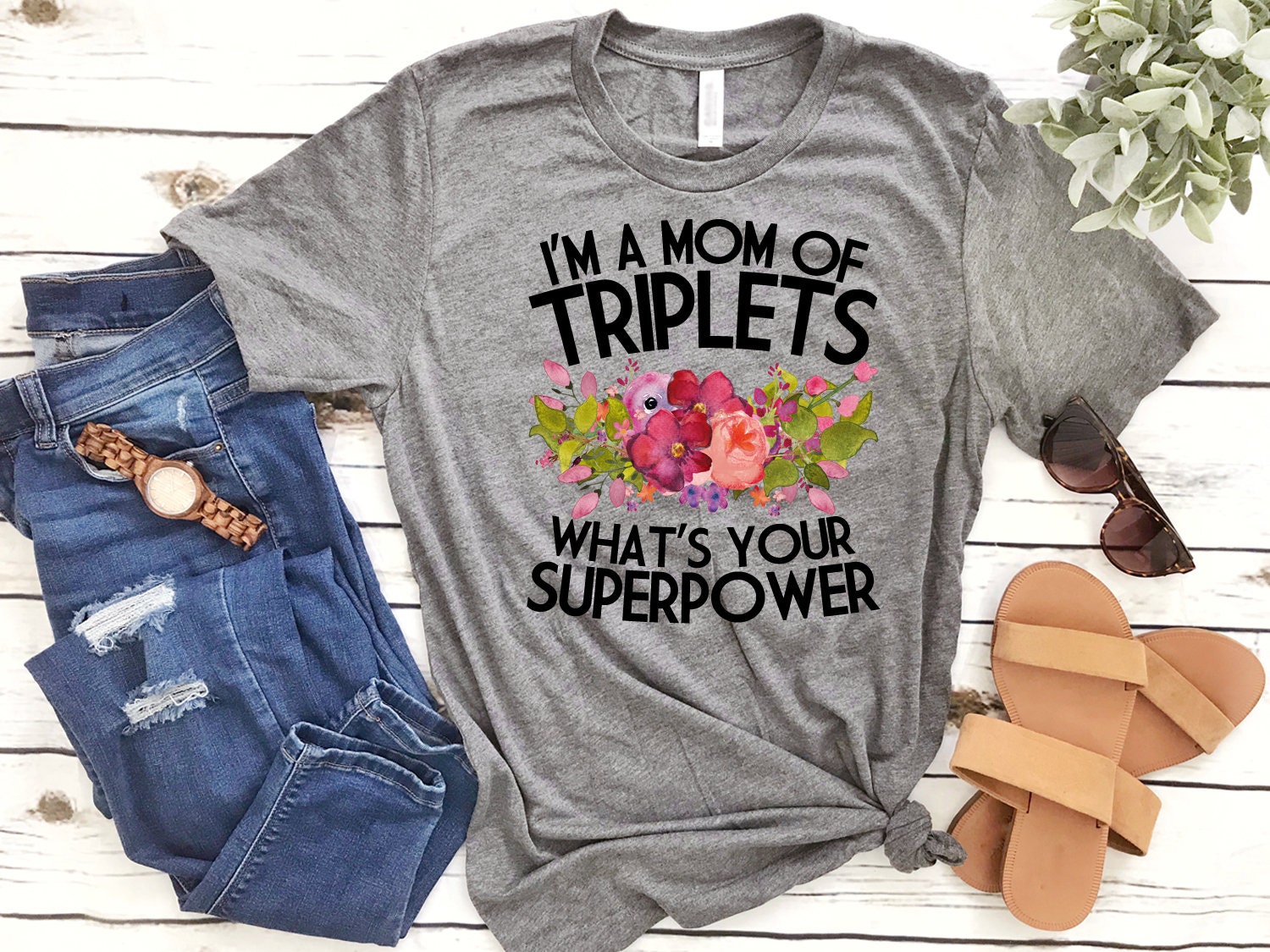Mom of Triplets, Triplets Reveal, Mom of Triplets Shirt, Triplets ...