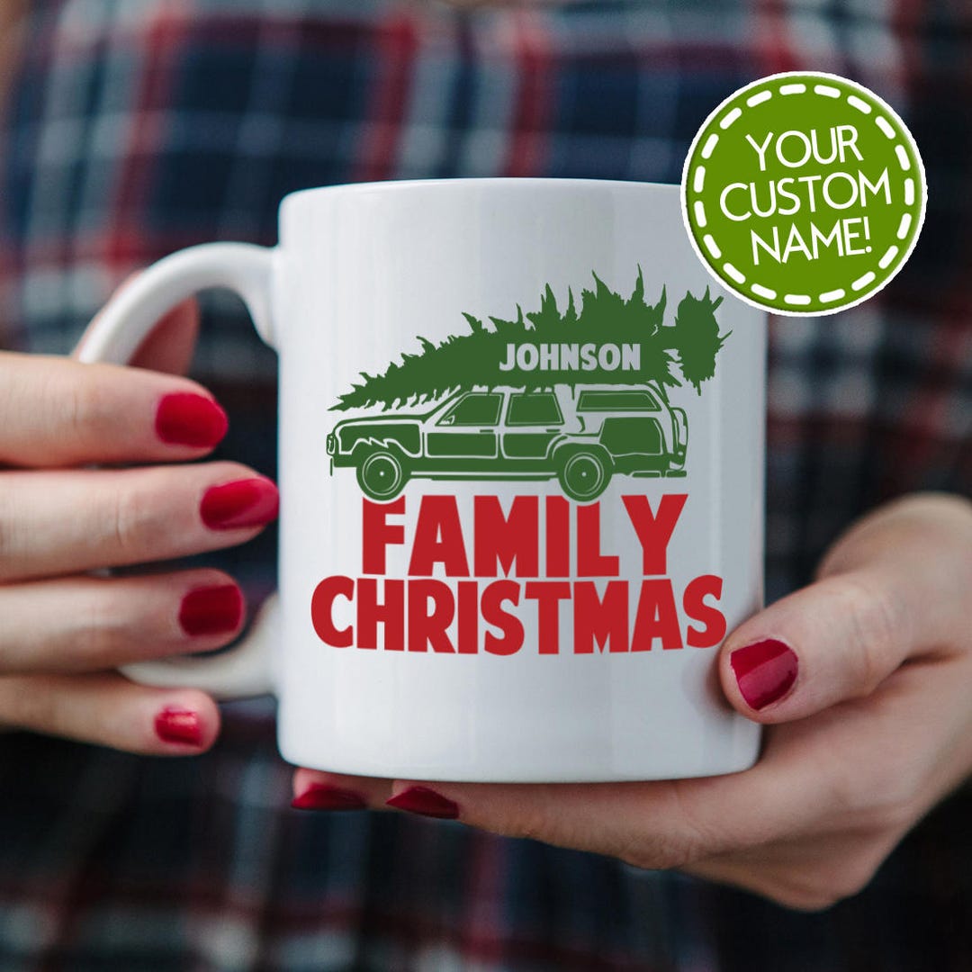 Custom Christmas Coffee Cup - Custom Family Name Coffee Mug - Holiday ...