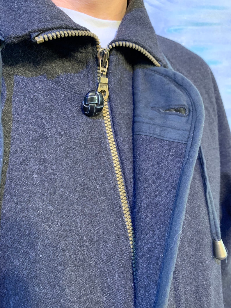 Mens Gray Casanova Wool Jacket Peacoat Zipper and Button up - Etsy