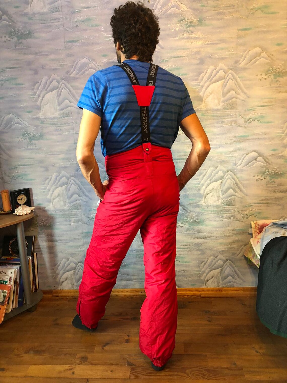 Red Unisex Skiing Pants 90s Winter Hipster Snow Pants Vintage ...
