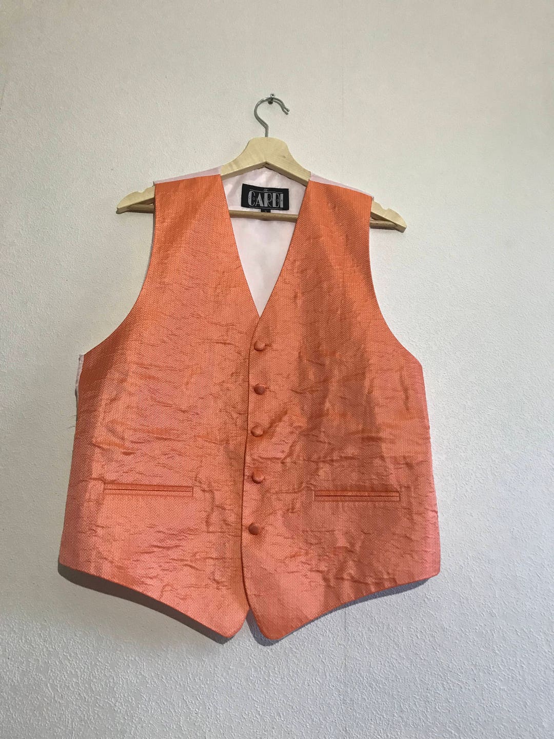 Vintage Mens Orange Vest Gentlemen's Vest Formal Waistcoat Edwardian ...