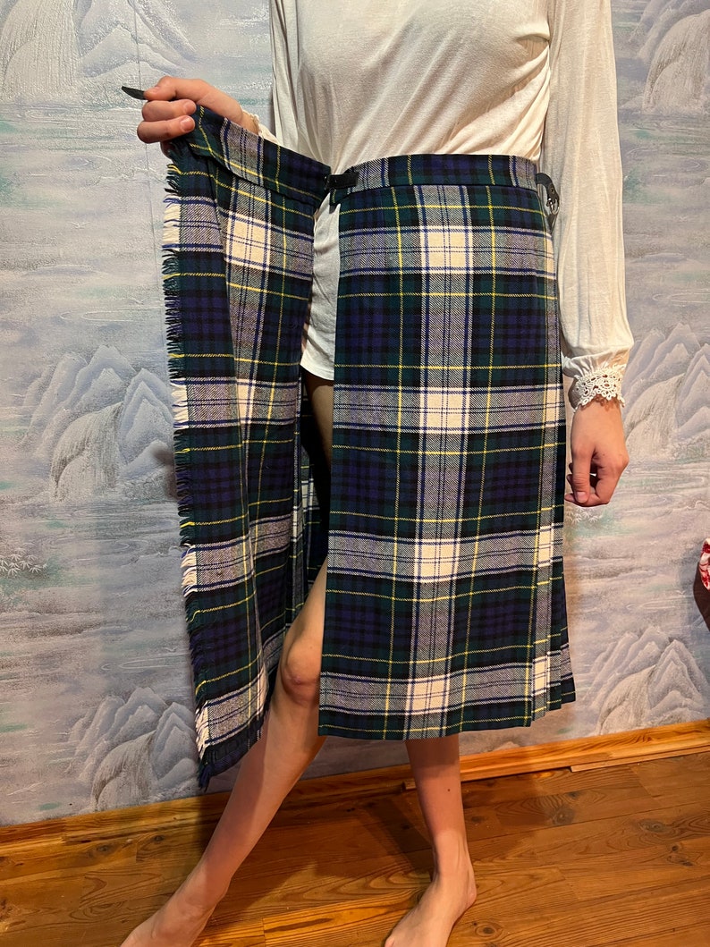 Vintage Gor Ray Pure New Wool Skirt Womens Kilt Skirt Tartan Plaid Wrap ...