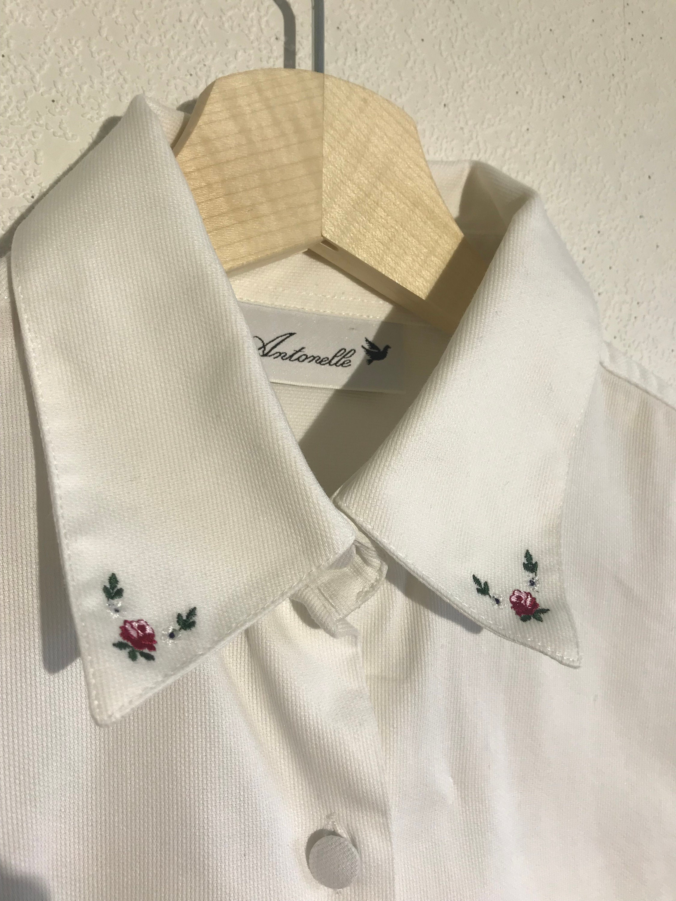 Vintage Austrian Shirt Unisex Dirndl Blouse Short Sleeve Embroidered ...