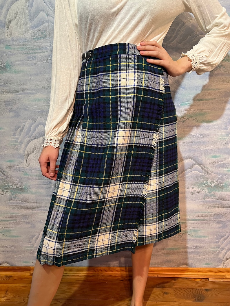 Vintage Gor Ray Pure New Wool Skirt Womens Kilt Skirt Tartan Plaid Wrap ...