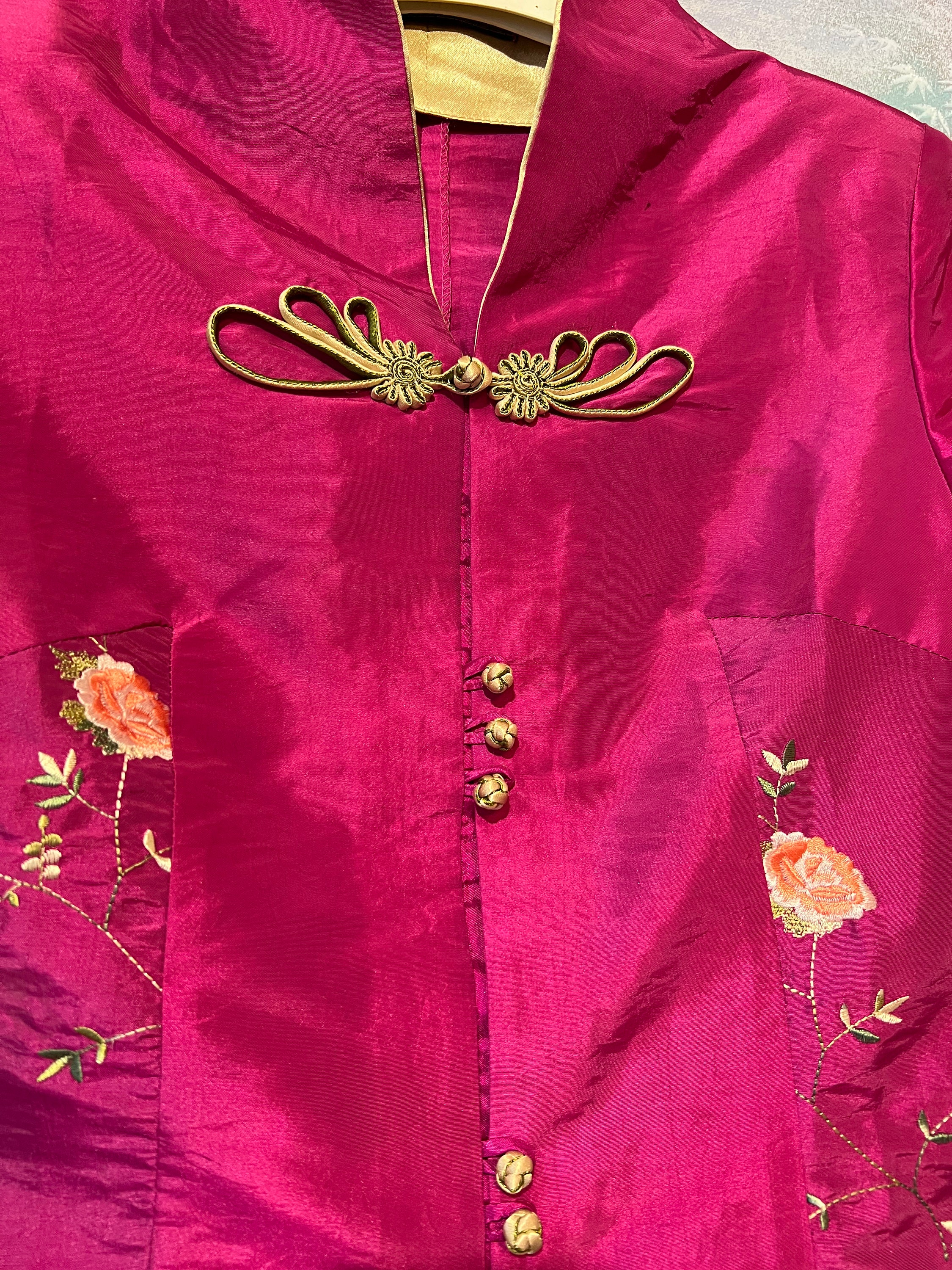Pink Asian Blouse Asian Shirt Chinese Style Shirt Pink Blouse Asian ...