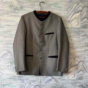 Vintage Mens Loden Jacket Grey Traditional Folk Austrian Blazer ...