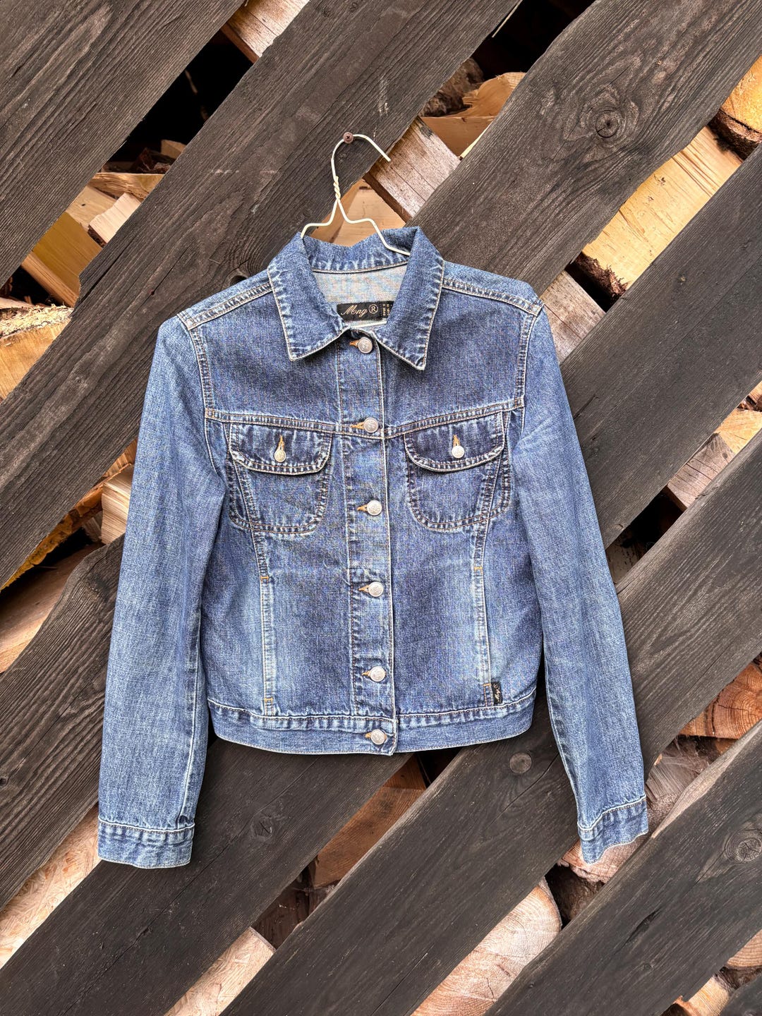 Vintage Washed Out Denim Jacket Button up 90's Denim Jacket Classic ...