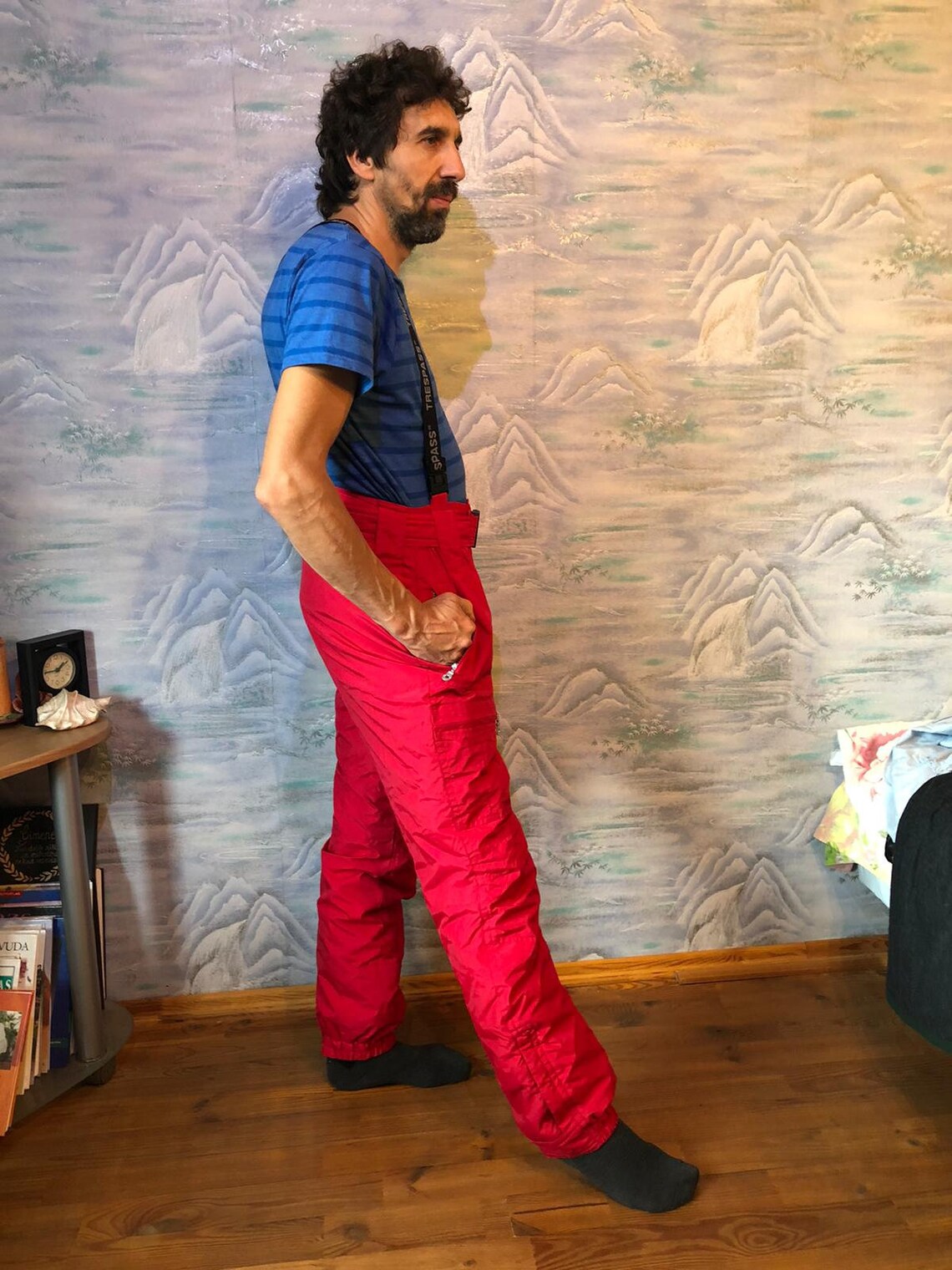 Red Unisex Skiing Pants 90s Winter Hipster Snow Pants Vintage ...