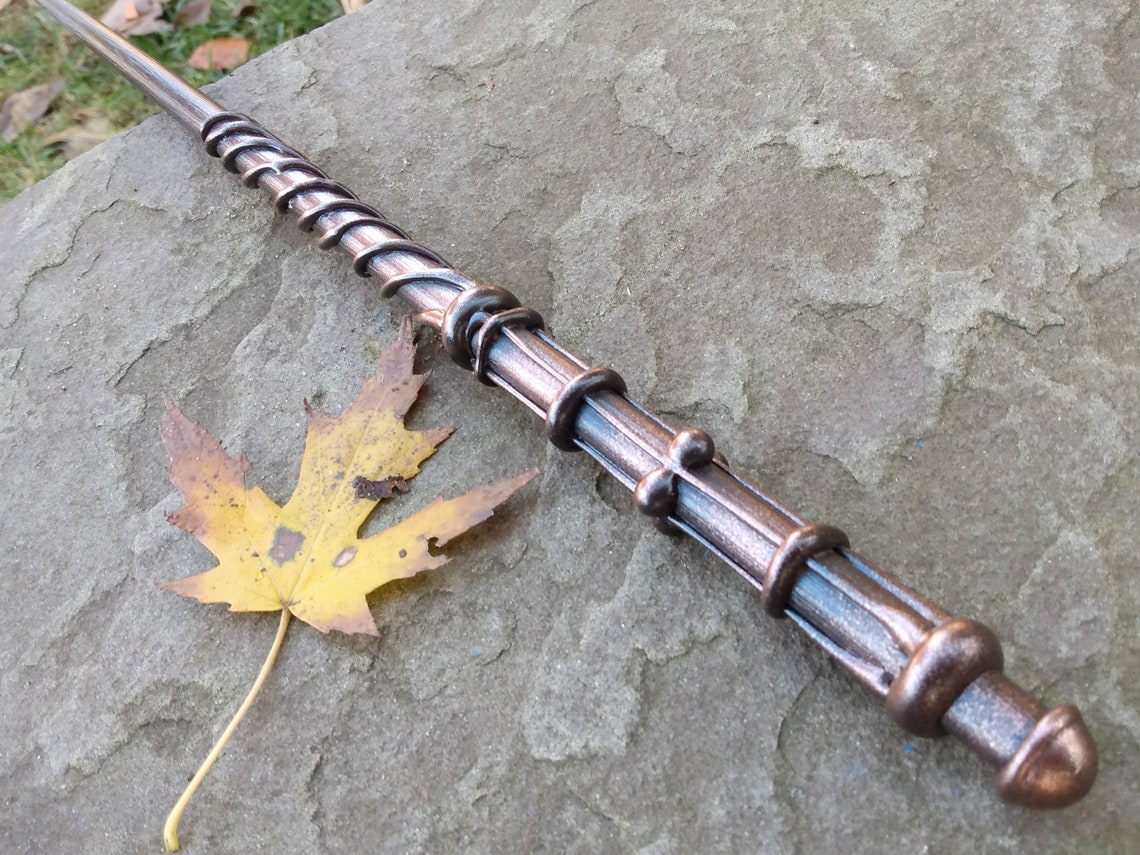 Large Wand Wood Wand Copper and Walnut Finish /magic Wand - Etsy