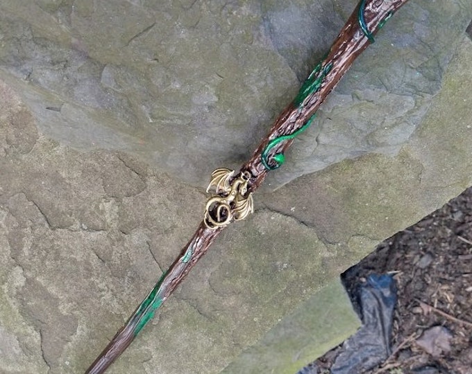 Magic Wand With Dragon, Wizard Wand, Witch Wand, Dragon Wand - Etsy