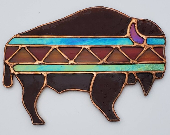 Stained Glass Southwest Boho Buffalo - Etsy