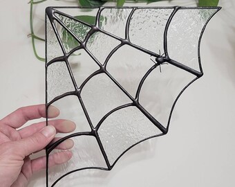 Large Stained Glass Spider Web Corner Sun Catcher - Etsy
