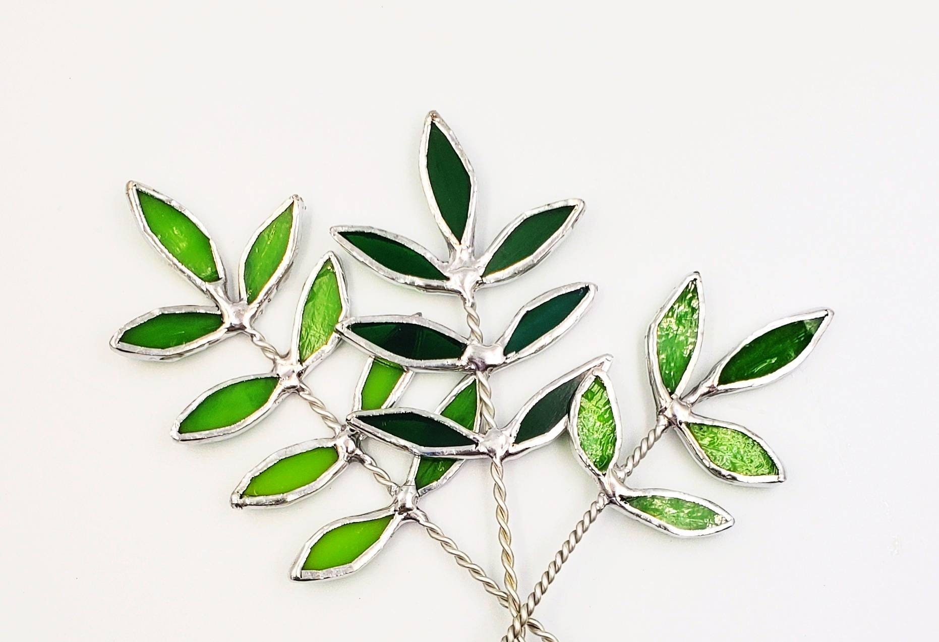 Stained Glass Propagated Sprigs With Vase - Etsy