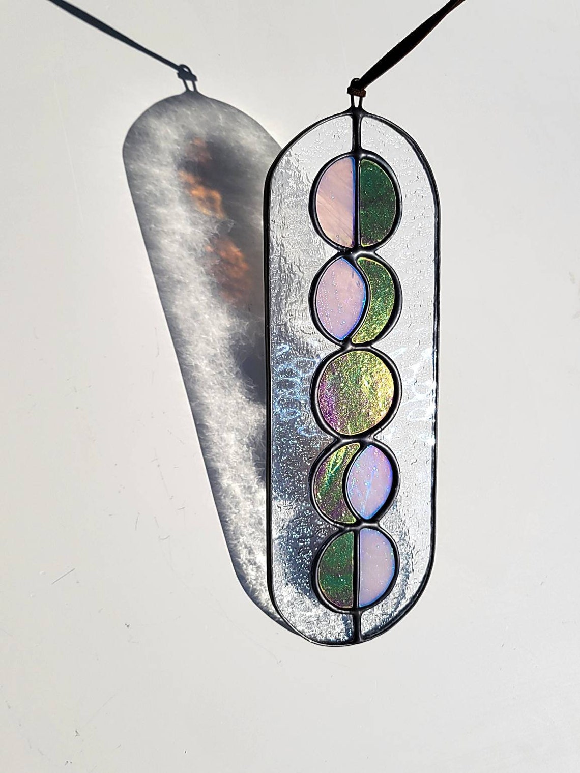 Stained Glass Iridescent Moon Phase Panel - Etsy