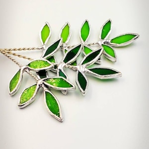 Stained Glass Propagated Sprigs With Vase - Etsy