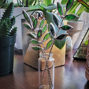 Stained Glass Propagated Sprigs With Vase - Etsy