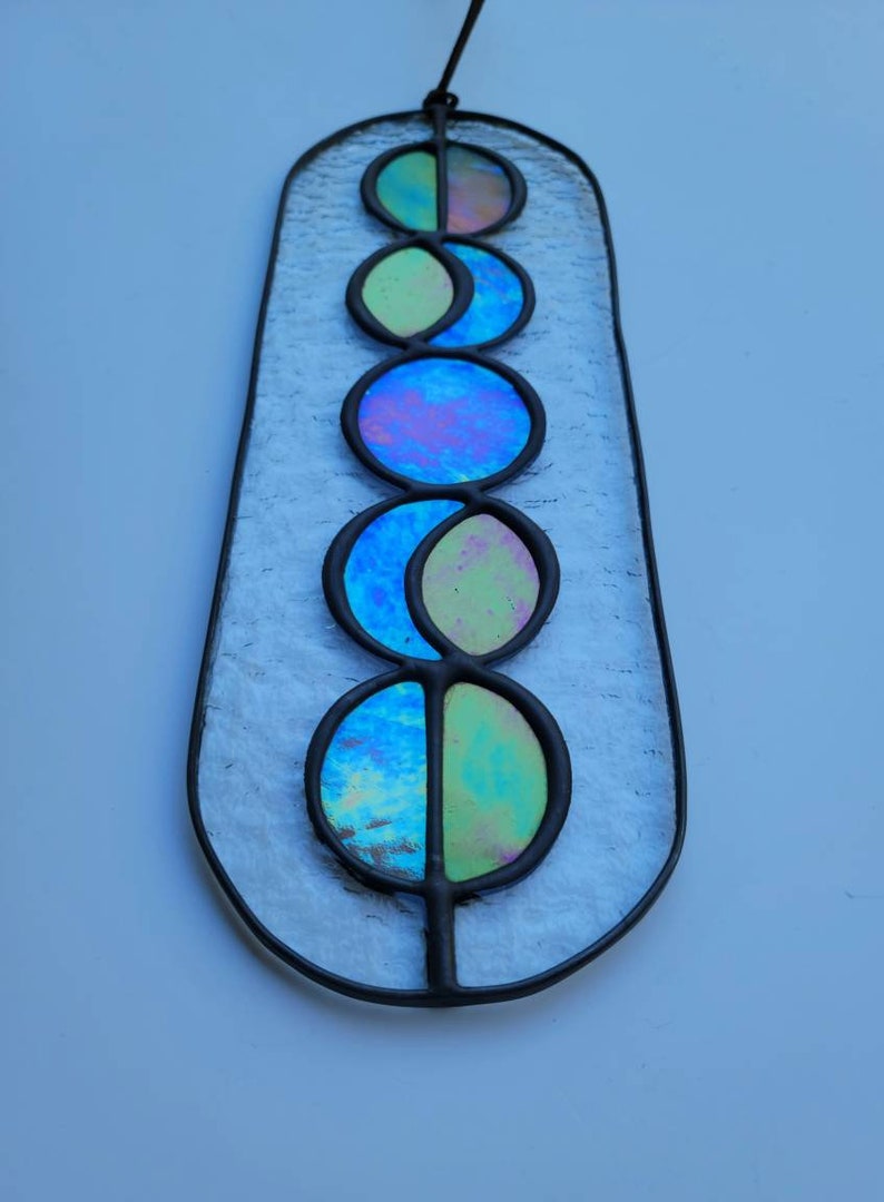 Stained Glass Iridescent Moon Phase Panel - Etsy