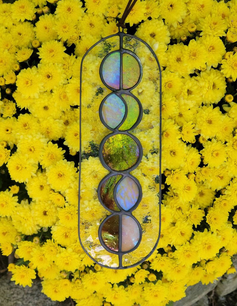 Stained Glass Iridescent Moon Phase Panel - Etsy