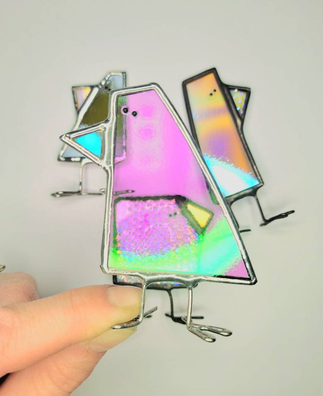 Chicks for Sale DICHROIC Stained Glass Scrap Birdies - Etsy