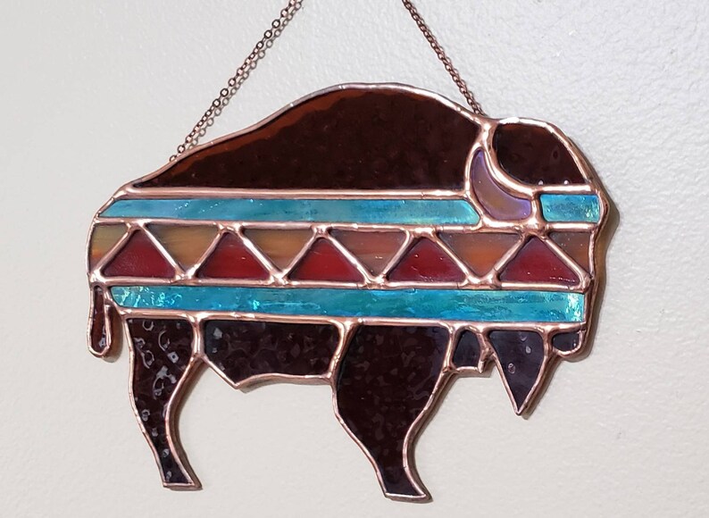 Stained Glass Southwest Boho Buffalo | Etsy
