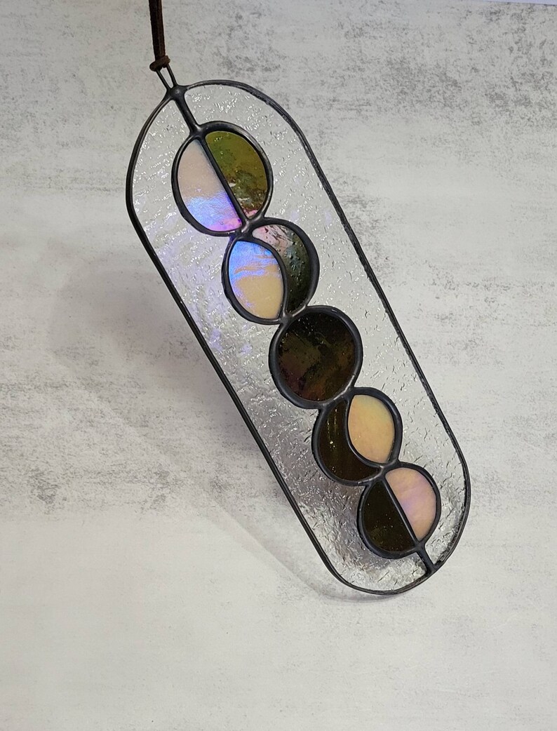 Stained Glass Iridescent Moon Phase Panel - Etsy