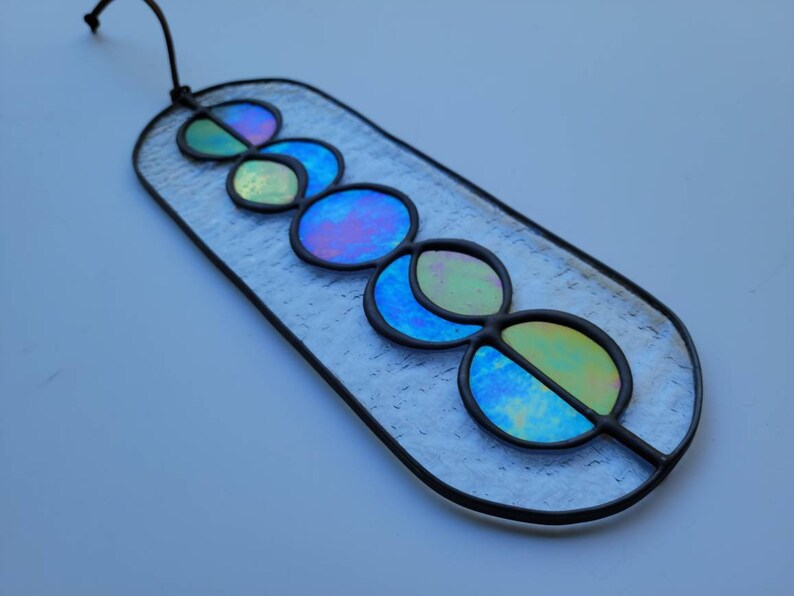Stained Glass Iridescent Moon Phase Panel - Etsy