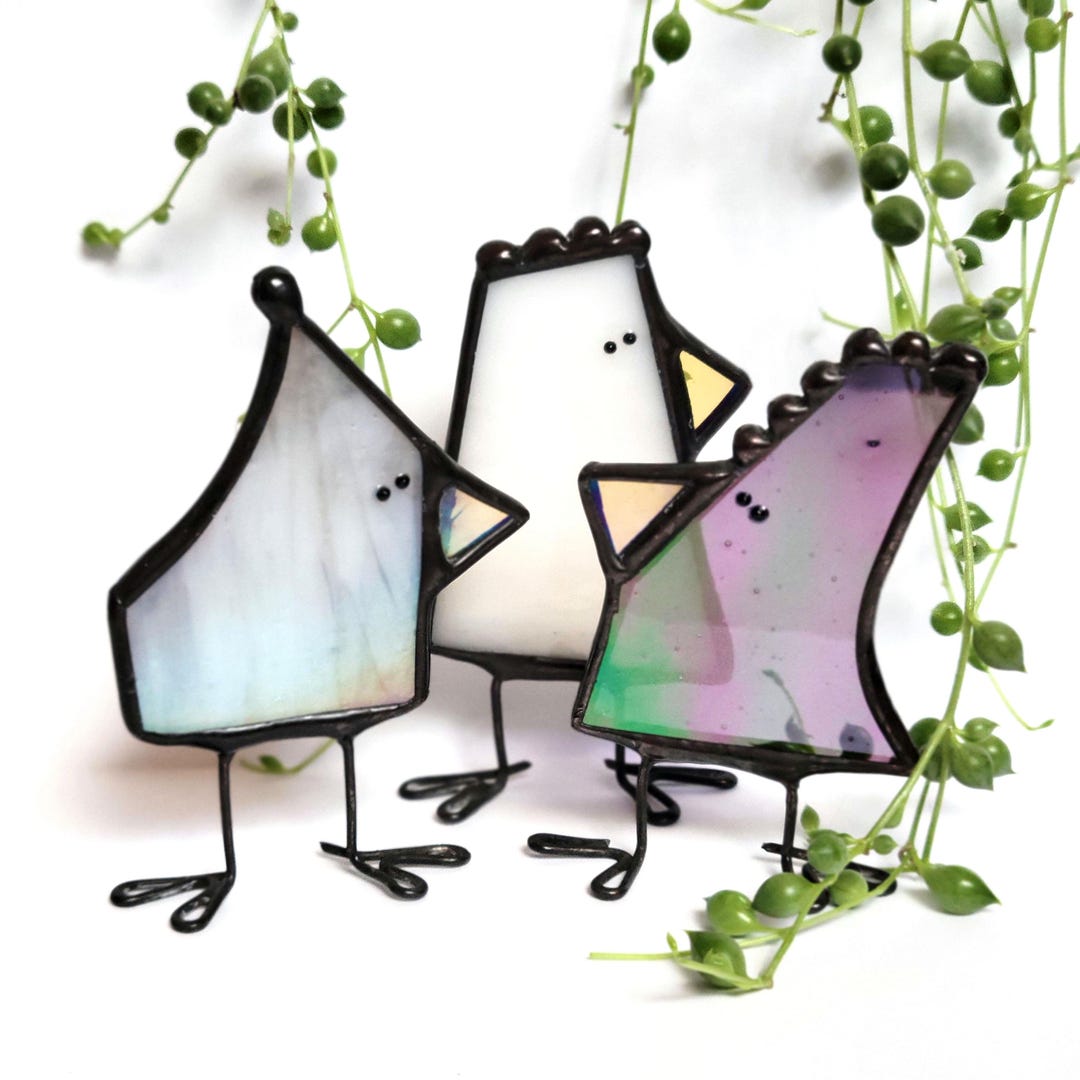 Chicks for Sale! Stained Glass Scrap Birdies - Etsy