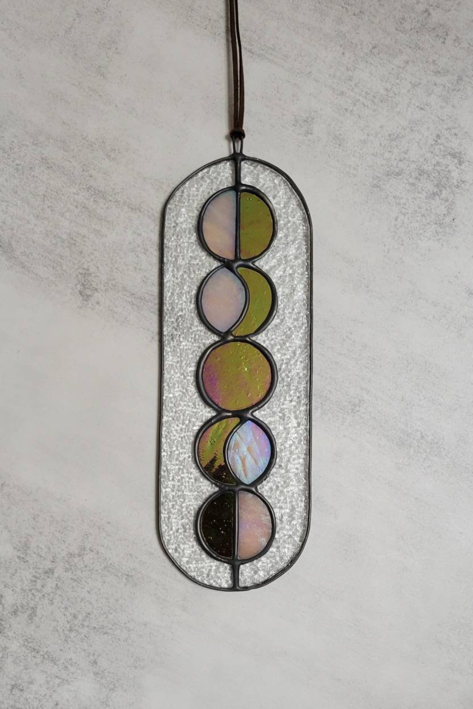 Stained Glass Iridescent Moon Phase Panel - Etsy