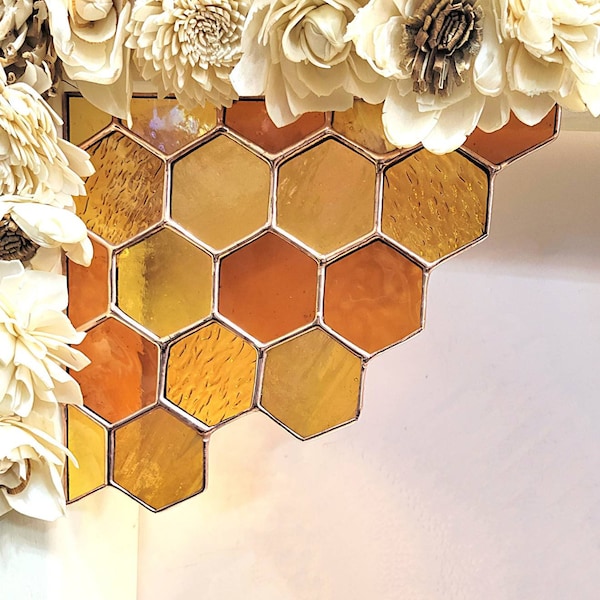 Stained Glass Honey Comb Decor - Etsy