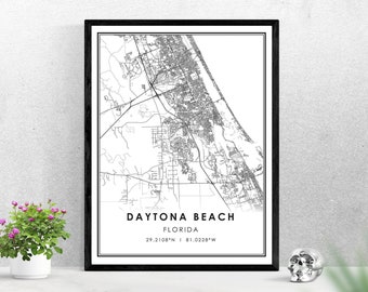 Daytona Beach Map | Etsy