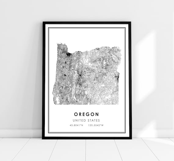 Oregon United States Map Print Poster Canvas Oregon United | Etsy