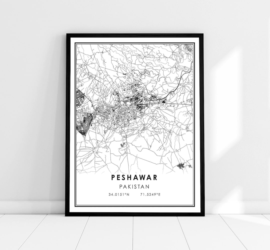 Peshawar Map Print Poster Canvas Pakistan Map Print Poster Canvas ...