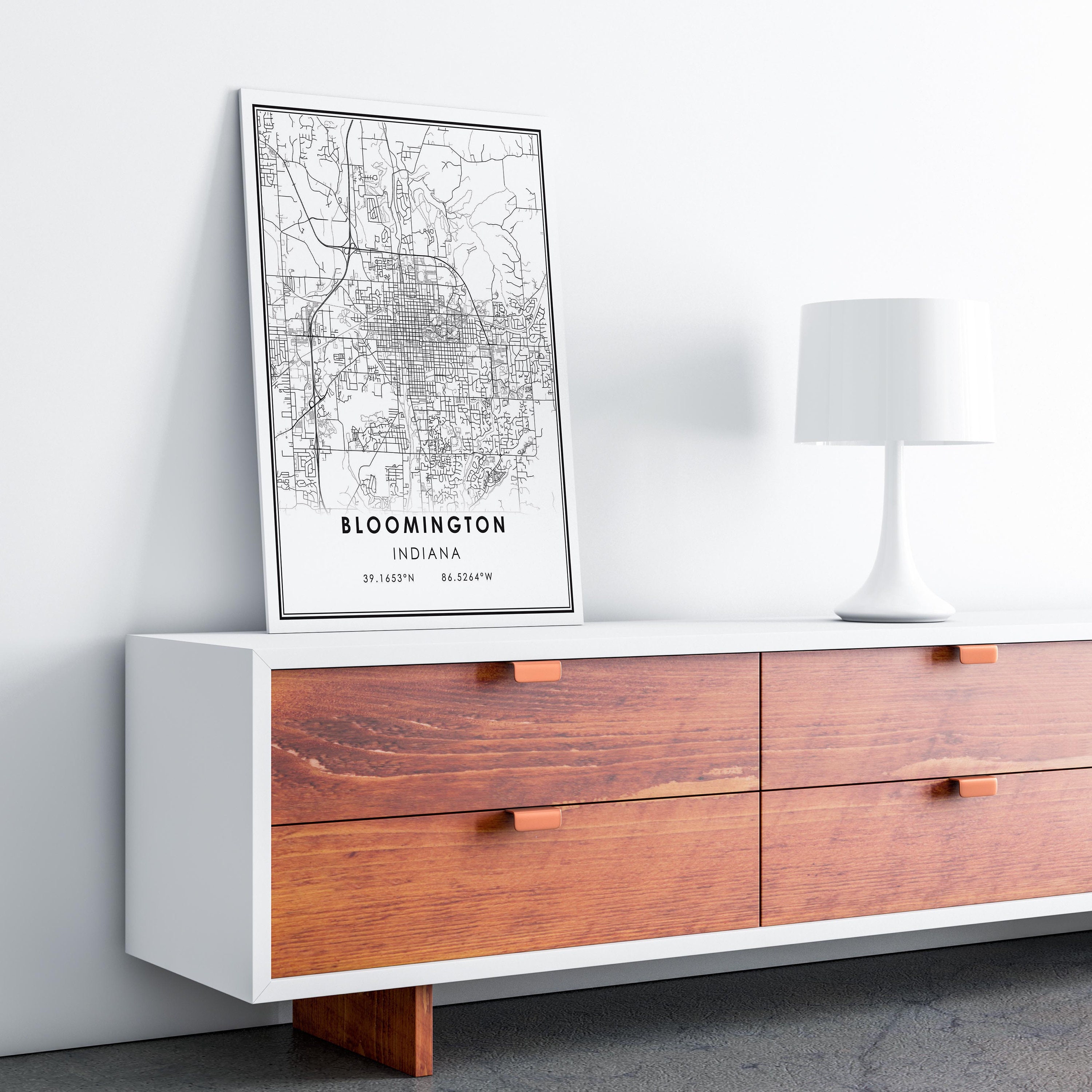 Bloomington Map Print Poster Canvas Indiana Map Print Poster - Etsy