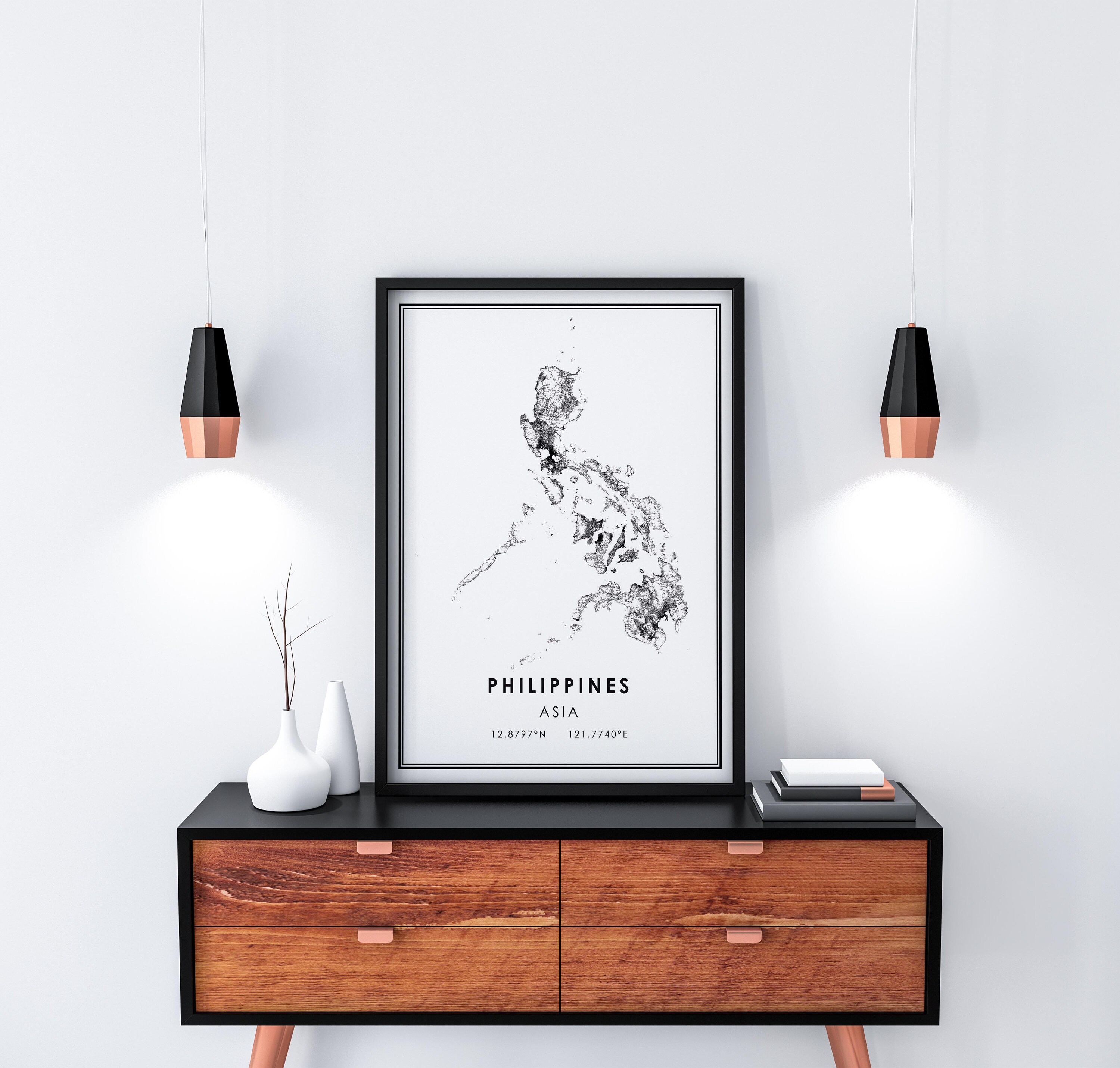 Philippines Map Print Poster Canvas Philippines Road Map | Etsy