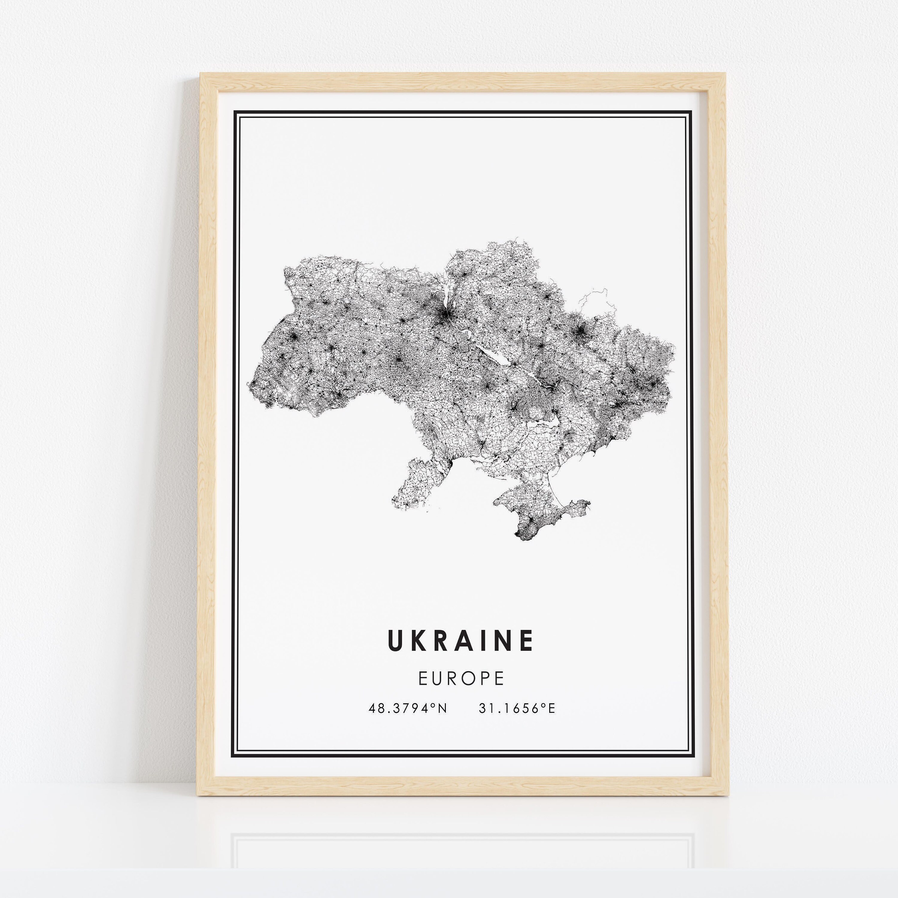 Ukraine Country Map Print Poster Canvas Ukraine Country Road - Etsy