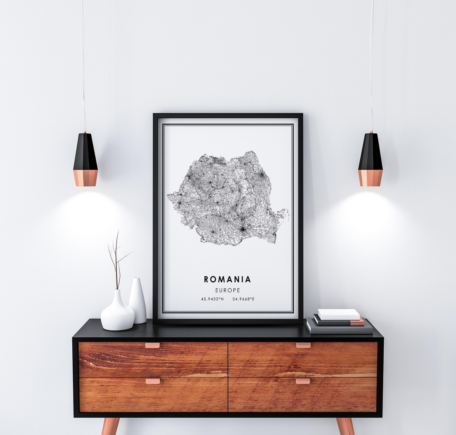 Romania Country Map Print Poster Canvas Romania Country Road - Etsy