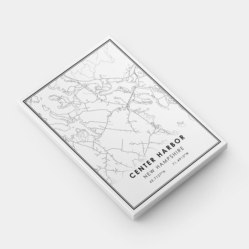 Center Harbor Map Print Poster Canvas | New Hampshire Map Print Poster ...