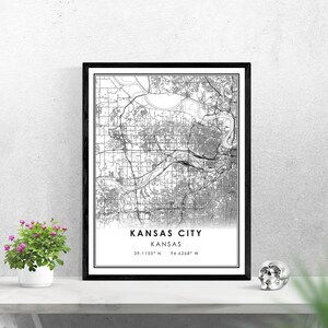 Kansas City map print poster canvas Kansas City Kansas map | Etsy