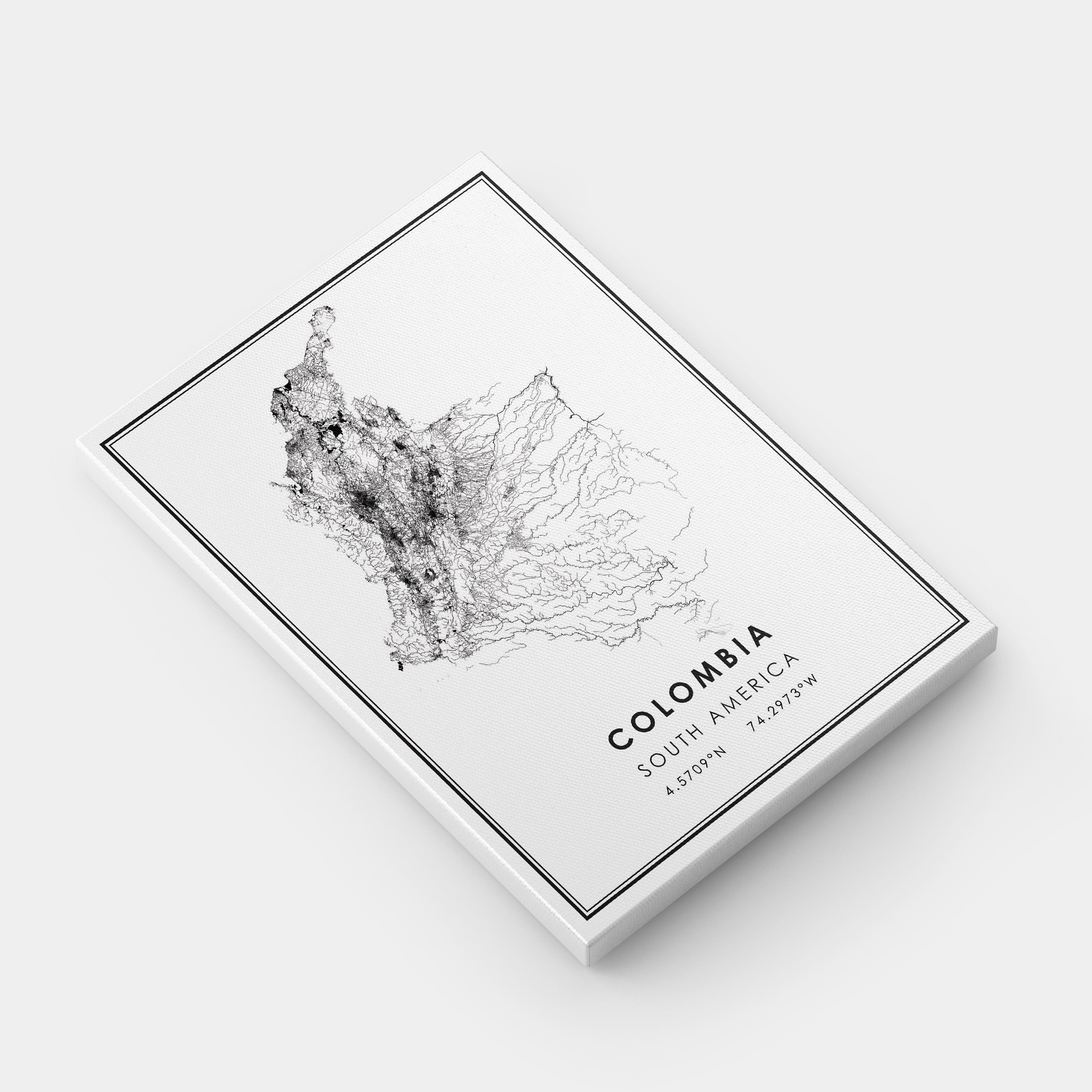 Colombia Country Map Print Poster Canvas Colombia Road Map | Etsy